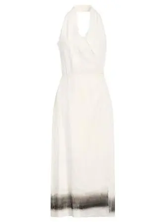 Liviana Conti Linen Tie-dyed Maxi Wrap Dress - White