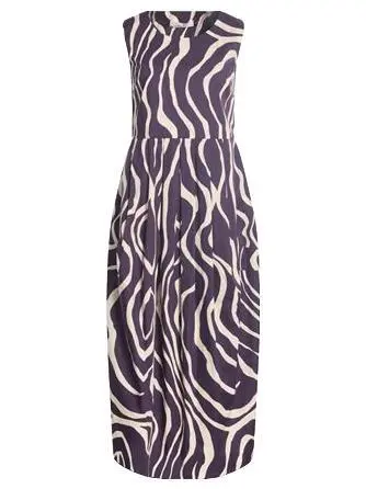 Liviana Conti Maxi Pleated Poplin Dress - Purple
