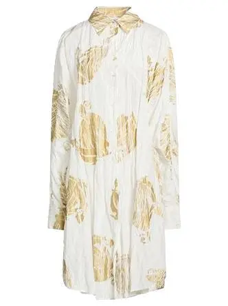 LANVIN Mini Shirt Dress With Metallic Fiber - Gold
