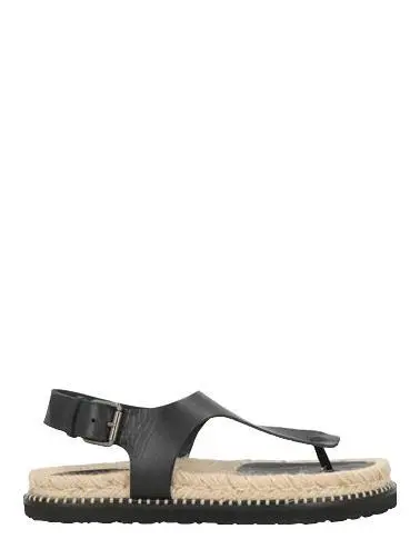 CastaÑer Leather Espadrille Sandals - Black