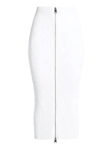 Liviana Conti Midi Ribbed-knit Pencil Skirt - White