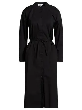 Alpha Studio Cotton-elastane Midi Shirt Dress - Black