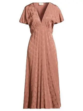 VICOLO Jacquard Midi Dress - Pink