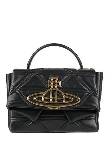 VIVIENNE WESTWOOD Leather Flap Bag - Black