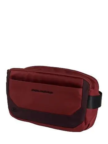 PIQUADRO Belt Bag In Leather, Nylon, And Polyester - Red