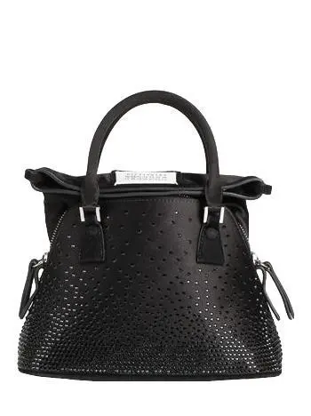 MAISON MARGIELA Handbag In Viscose, Silk, And Leather With Crystals - Black