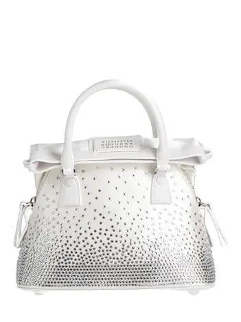 MAISON MARGIELA Handbag In Viscose, Silk, And Leather With Crystals - Off White