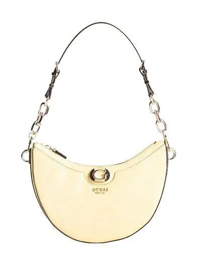 Guess Hobo Bag In Snakeskin-print - Yellow