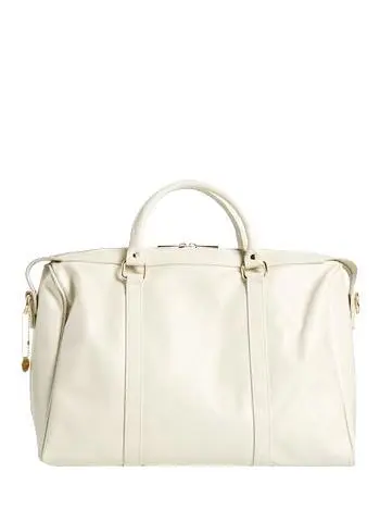 LAURA DI MAGGIO Leather Bowler Handbag - White