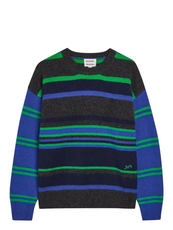 DAMSON MADDER Rene Striped Merino Wool Jumper - Multicoloured