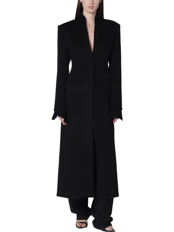 FRANCESCO MURANO Single-breasted Virgin Wool Coat - Black