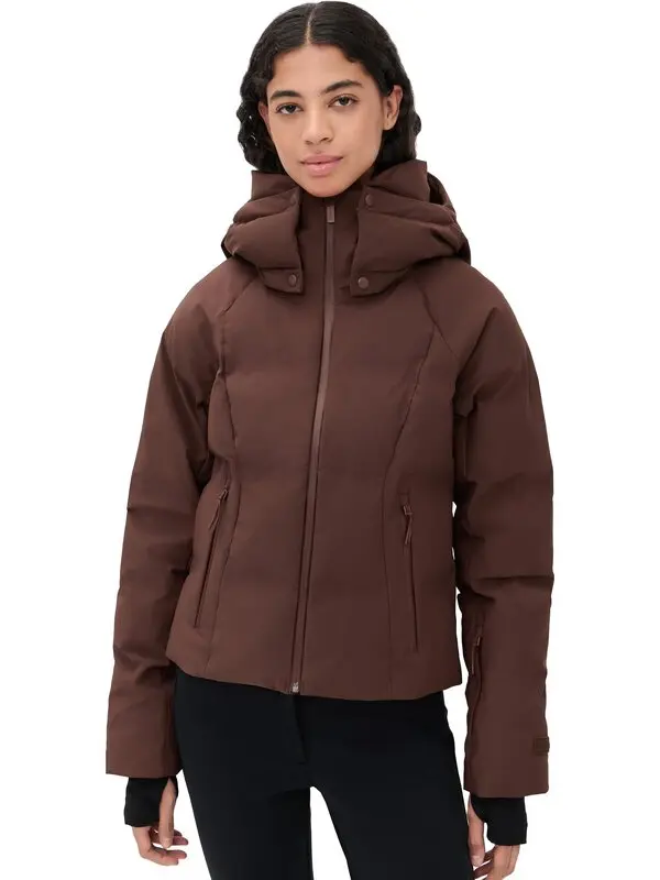 HALFDAYS Georgie Puffer Jacket - Spiked Cocoa
