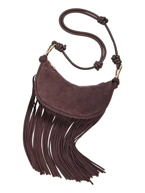 Simkhai Fringe Suede Crossbody - Cacao