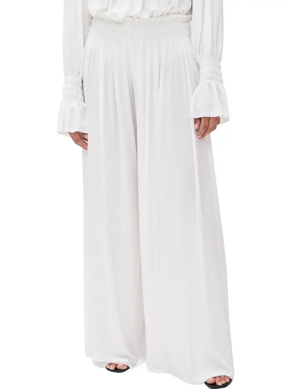 Norma Kamali Wide-leg Peasant Pants - Snow White