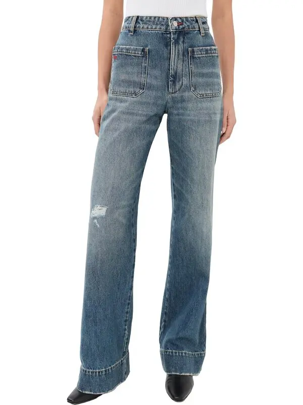 Victoria Beckham Alina Jeans - Worn Blue Wash