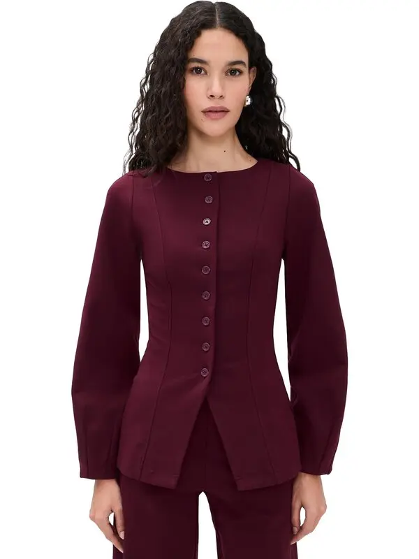 ALIGNE Bonnie Ponte Blazer - Oxblood