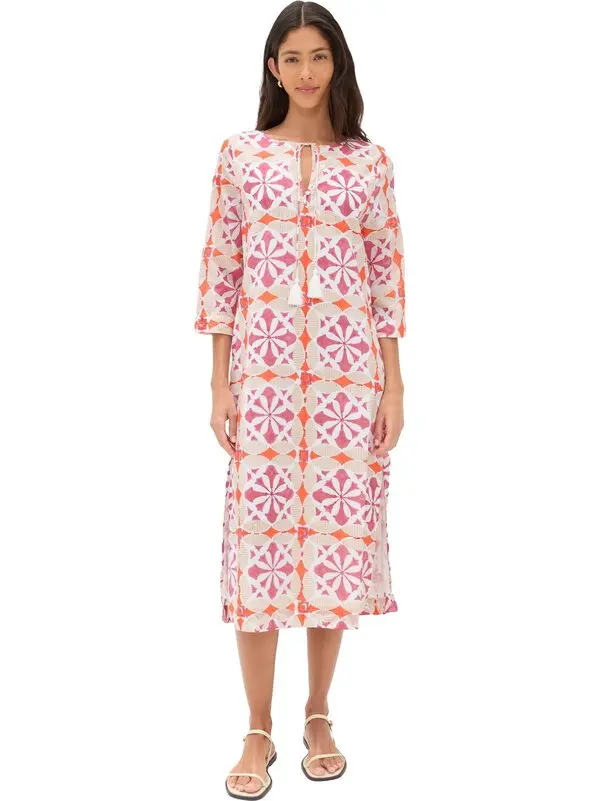 MAREA Printed Poplin Tunic - Pink Cafe Tile
