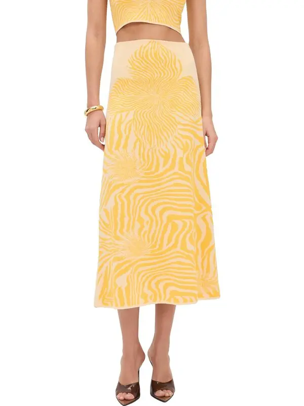 Alexis Jazlyn Floral Knit Skirt - Yellow Bloom