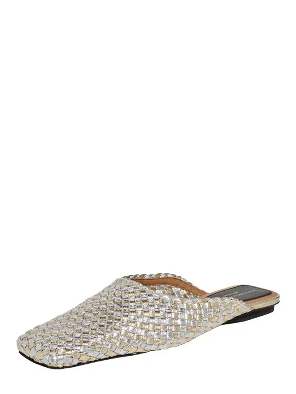 Stella McCartney Metallic Woven Alter Mat Slippers - Silver/gold