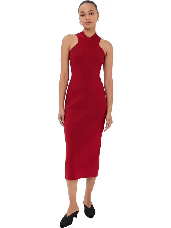 Altuzarra Winnie Ribbed Jersey Dress - Holly Red