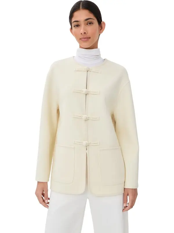 RÓHE Mandarin Wool Jacket - Off White