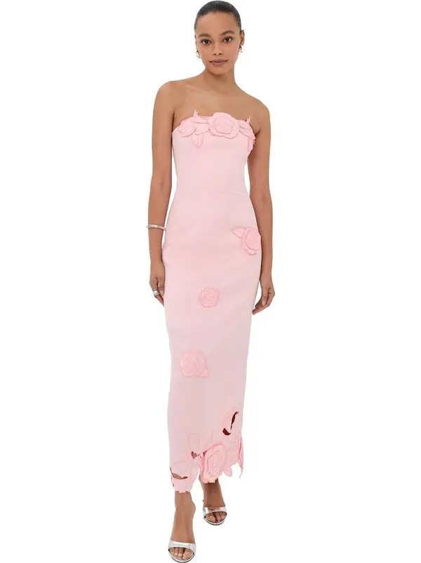 LEO LIN Rayna Applique Bustier Maxi Dress - Blush Pink