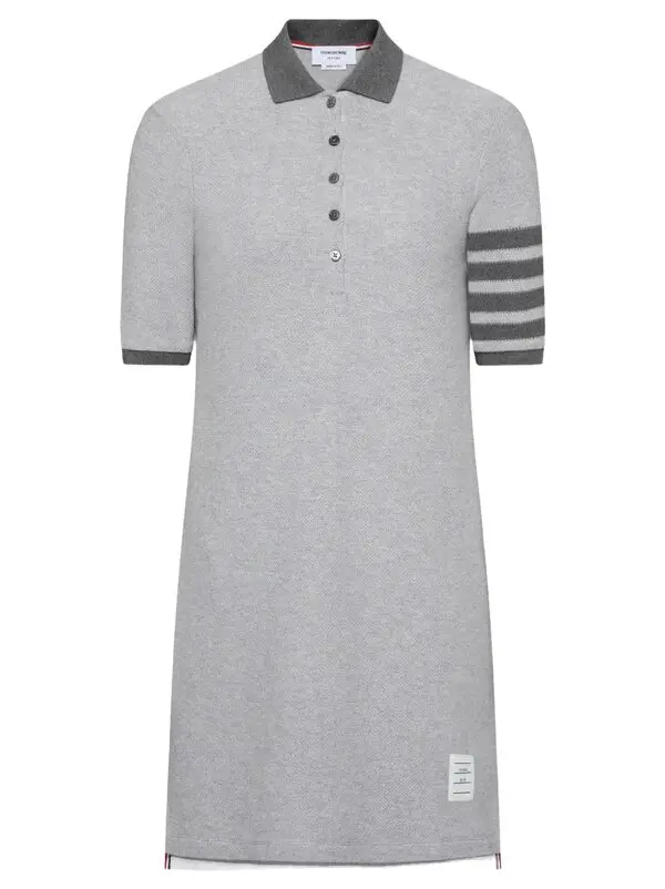 Thom Browne Textured Pique Mini Polo Dress - Grey