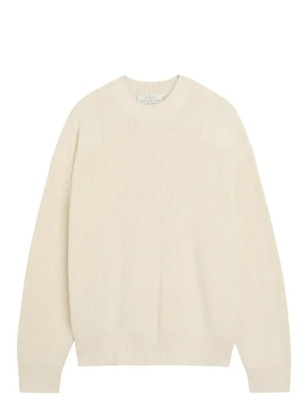 Studio Nicholson Panelled Ribbed-knit Jumper - White
