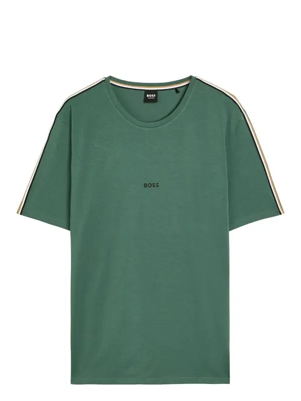 BOSS Unique Logo Stretch-cotton T-shirt - Green