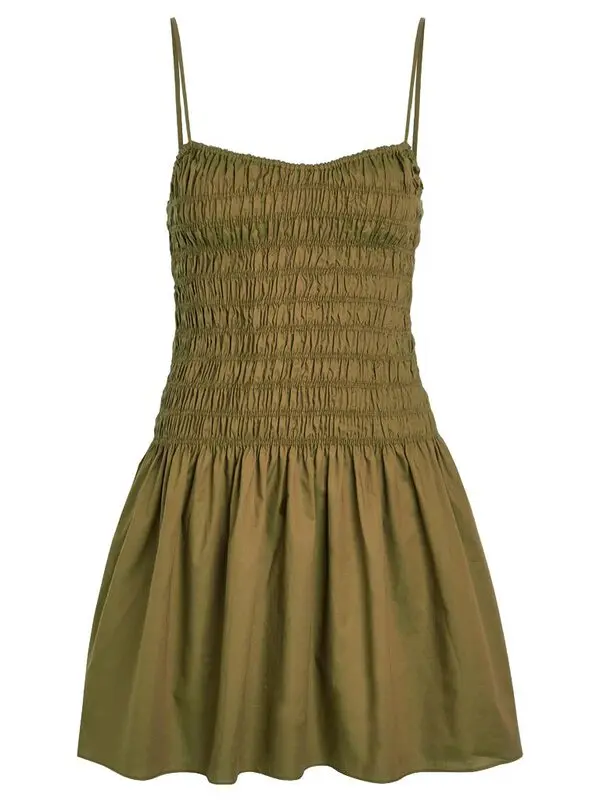 Faithfull The Brand Araceli Cotton Mini Dress - Green