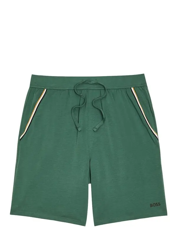 BOSS Stretch-cotton Shorts - Green