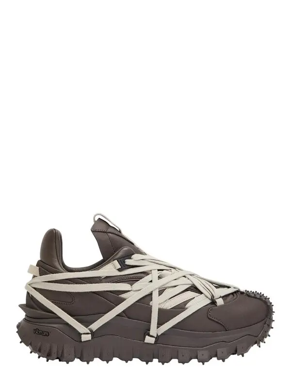 Rick Owens Trailgrip Megalace Leather Sneakers - Grey