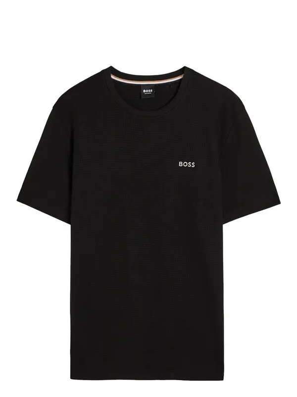BOSS Waffle Cotton-blend T-shirt - Black