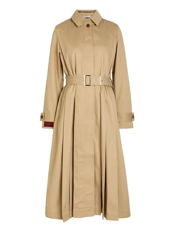 DAMSON MADDER Sofia Pleated Cotton Trench Coat - Light Brown