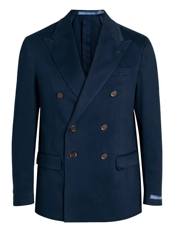 Polo Ralph Lauren Stretch-cotton Double-breasted Blazer - Navy