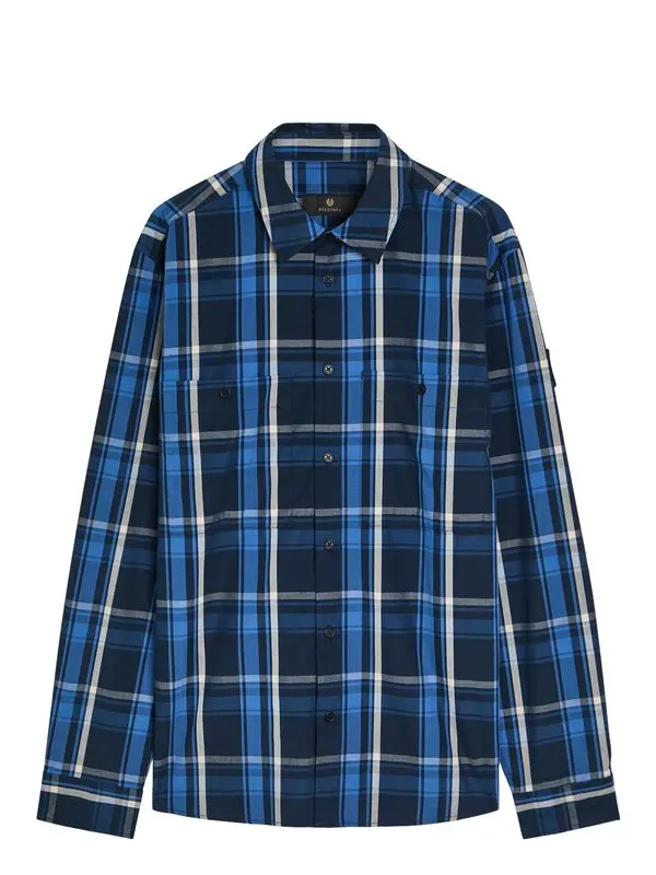 Belstaff Fleet Checked Cotton-poplin Shirt - Navy