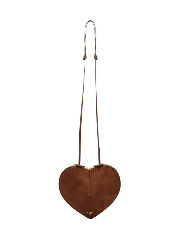 Alaïa Le Coeur Suede Cross-body Bag - Brown