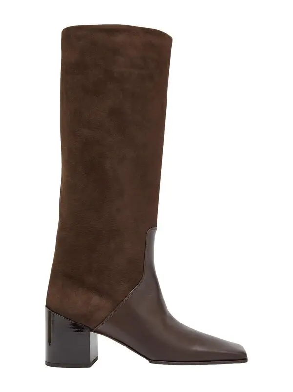 Alaïa Panelled 55 Nubuck Knee-high Boots - Brown