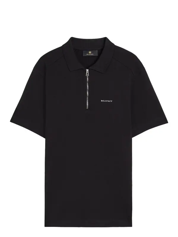 Belstaff Alloy Logo Stretch-cotton Polo Shirt - Black