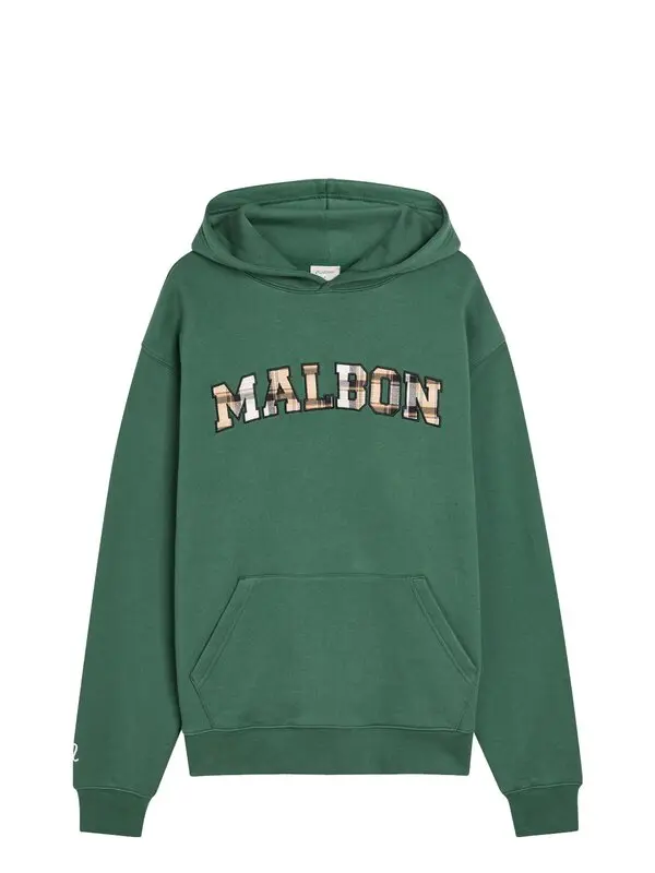 MALBON Fesque Preston Logo-appliquéd Hooded Sweatshirt - Green