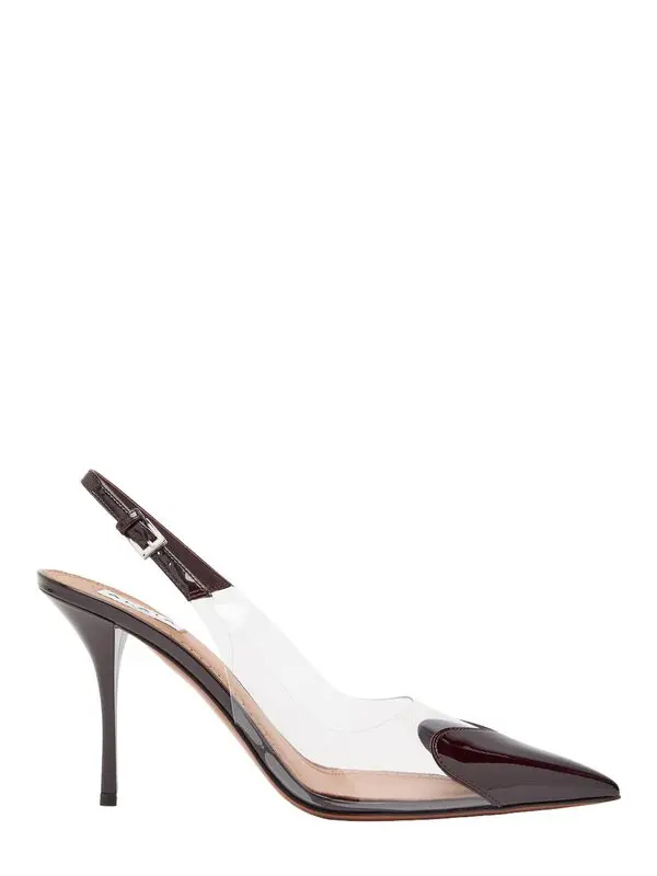 Alaïa Coeur 90 Patent Leather Slingback Pumps - Purple