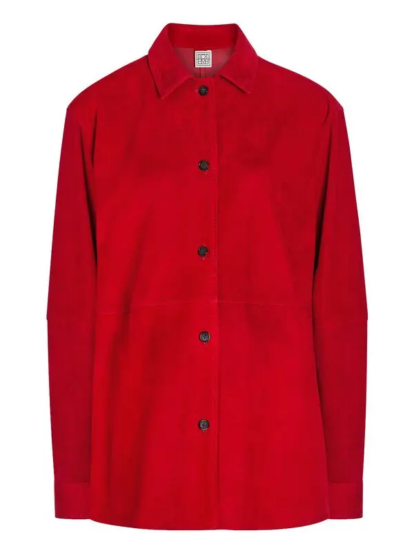 TOTEME Suede Overshirt - Red