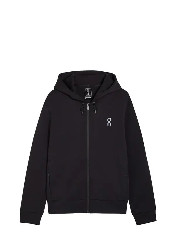 On Focus Tech Hooded Cotton-blend Sweatshirt - Black