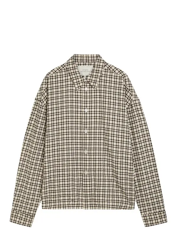 Studio Nicholson Checked Flannel Shirt - Black