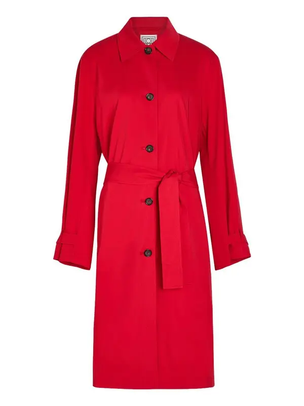 TOTEME Belted Cotton Trench Coat - Red