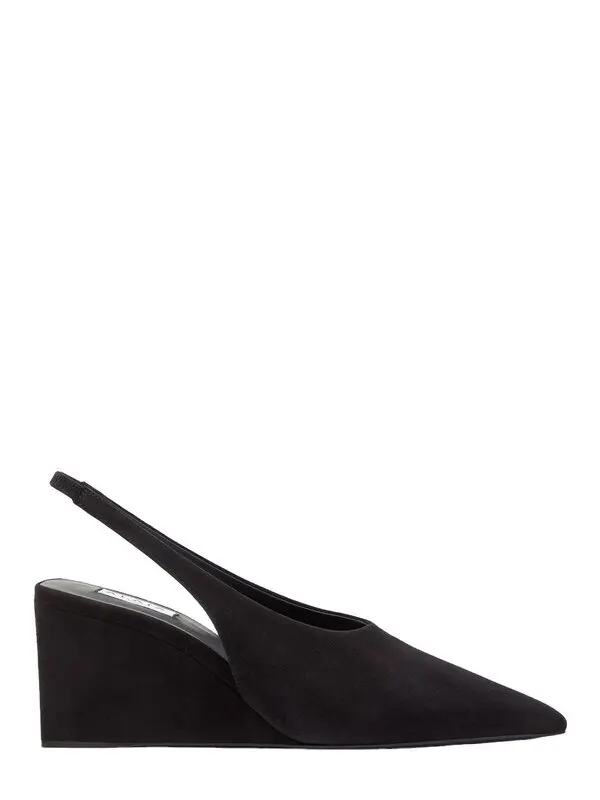 Alaïa 75 Suede Wedge Slingback Pumps - Black
