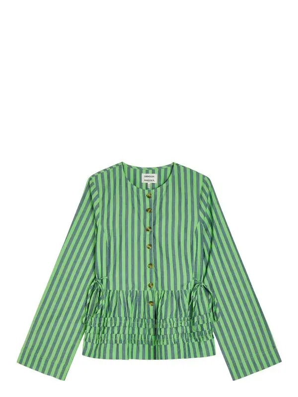 DAMSON MADDER Striped Cotton Blouse - Green