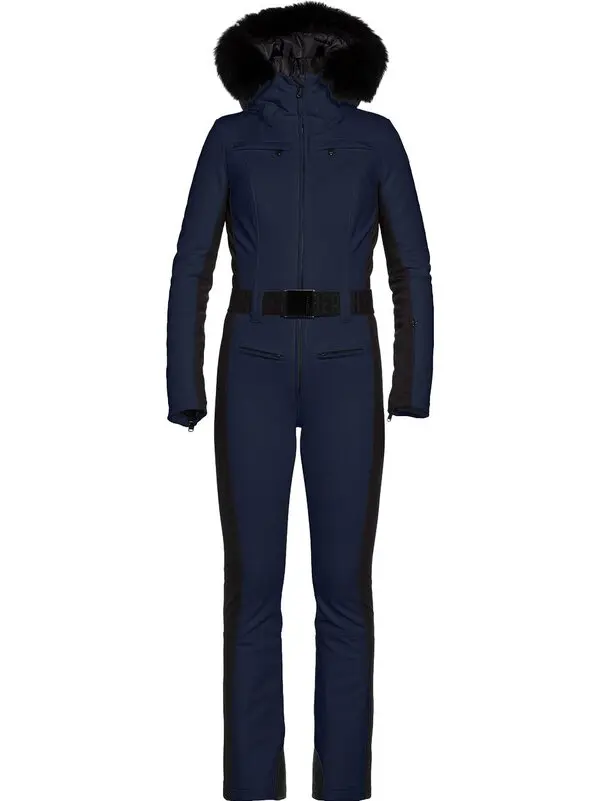 Goldbergh Parry Faux Fur-hood Softshell Ski Suit - Dark Blue