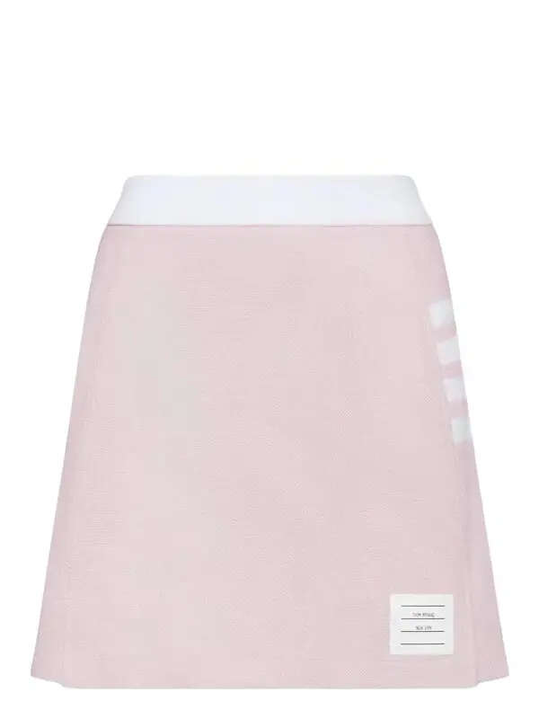 Thom Browne Textured Pique 4-bar Pleated Mini Skirt - Pink