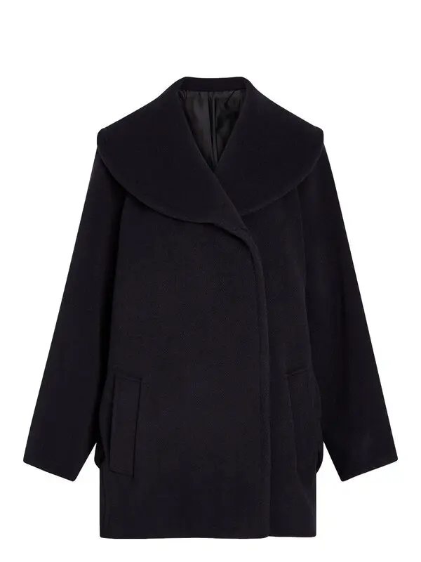 Alaïa Double-breasted Wool Coat - Navy